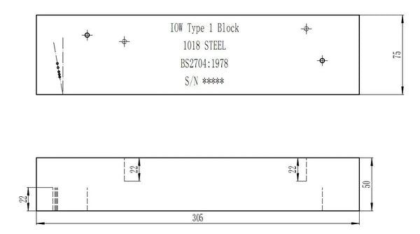 Calibration Block - IOW - Type 1 / 2 – NDT Sales Australia