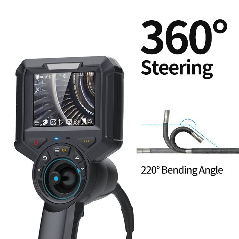 Borescope Inspection Camera - 360 Degree Steering with 6mm probe & 3.5 ...